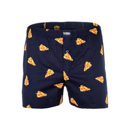 Webboxer Happy Shorts "Web-Boxershorts 1er Pack", Herren, Gr. L, bunt (pizza), Obermaterial: 100% Baumwolle CO., Unterhosen