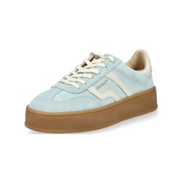 Plateausneaker Gant "Gant Sneaker Veloursleder", Damen, Gr. 37, hellblau, Veloursleder, Schuhe Plateausneaker