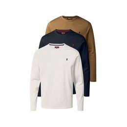 Kurzarmhemd MCS "MCS T-shirt MCJack", Herren, Gr. L, Normalgr&ouml;&szlig;en, schwarz sapphire, otter, wei&szlig;, Obermaterial: 100% Baumwolle, Hemden