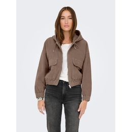 Cordjacke Only "ONLKENZIE L/S CORD JACKET PNT NOOS", Damen, Gr. L, fossil, Cord, Obermaterial: 98% Baumwolle, 2% Elasthan, unifarben, normal, Jacken, Baumwollmischung