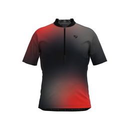 Radtrikot Ziener "NEMIC-Z", Herren, Gr. 46, schwarz. rot, Obermaterial: 100% Polyester; Obermaterial 2: 90% Polyester, 10% Elasthan, Trikots