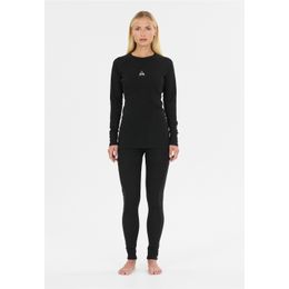 Funktionsshirt SOS "Namsan", Damen, Gr. M, schwarz, 66% Polyester, 34% Wolle, unifarben, normal, Rundhals, Shirts Funktionsshirt, aus Merino-Wolle