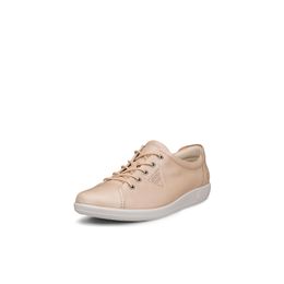 Sneaker Ecco "Soft 2.0", Damen, Gr. 40, natur, Leder, Schuhe Sneaker, Freizeitschuh, Halbschuh, Schn&uuml;rschuh mit Retro-Shilouette