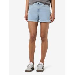 Jeansshorts Noisy may "NMDEBBY NW SLIM SHORTS VI520LB NOOS", Damen, Gr. XS (34), N-Gr, blau (light blau denim), Denim/Jeans, Obermaterial: 75% Baumwolle, 18% Polyester, 6% Viskose, 1% Elasthan, unifarben, slim fit kurz, Jeans Jeansshorts