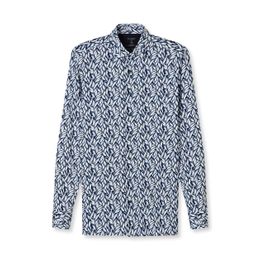 Businesshemd OLYMP "OLYMP Luxor 24/Seven, modern fit, New Kent", Herren, Gr. 41, Normaler Arm, marine, 92% Baumwolle, 8% Elasthan, Hemden