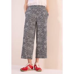 Marlene-Hose Cecil, Damen, Gr. XL, L&auml;nge 24, grau (volcanic grau), Stoff, 95% Viskose, 5% Elasthan, bedruckt, weit kn&ouml;chelfrei, Hosen, im Loose Fit