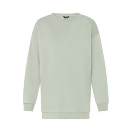 Rundhalspullover oxmo "Rundhalspullover OXHillary", Damen, Gr. M, gelb (limestone), Obermaterial: 80% Polyester PES. 20% Baumwolle CO., Pullover Rundhalspullover