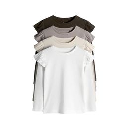 The Set Shirt M&auml;dchen Gr&ouml;&szlig;e 158 creme / dunkelbraun / braunmeliert / wei&szlig;