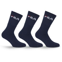 Tennissocken Fila "UNISEX CREW TENNIS FULL TERRY SOCKS", Damen, Gr. 35-38, blau (navy), Baumwolle, Elasthan, Polyester, unifarben, elastisch, Socken Tennissocken, mit verst&auml;rkten Belastungszonen