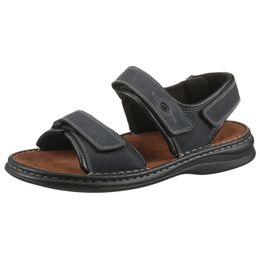 Sandale Josef Seibel "Rafe", Herren, Gr. 46, schwarz (ocean, schwarz), Nubukleder, Schuhe Sandale, Sommerschuh, Klettschuh, Freizeitsandale, mit Lederdecksohle