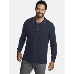 Langarm-Poloshirt Jan Vanderstorm "Langarm-Poloshirt ELLIS", Herren, Gr. 5 XL, blau (dunkelblau), Obermaterial: 100% Baumwolle CO., Shirts