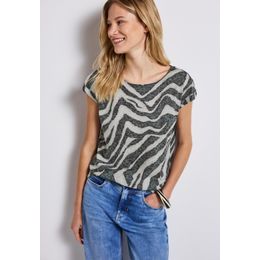 Shirttop Street One, Damen, Gr. 36, pine grove gr&uuml;n, Obermaterial: 65% Polyester, 35% Viskose, bedruckt, regular fit taillenbedeckt, U-Boot-Ausschnitt, Tops Shirttop, mit All-Over Print