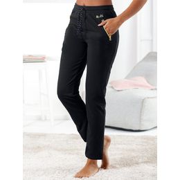 Dehnbund-Hose feel good, Damen, Gr. 18/19, Kurzgr&ouml;&szlig;en, schwarz, 50% Baumwolle, 50% Polyester, gemustert, mehrfarbig, unifarben, Hosen