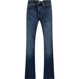Bootcut-Jeans Calvin Klein Jeans, Damen, Gr. 31, L&auml;nge 34, midtown blau, Denim/Jeans, Obermaterial: 98% Baumwolle, 2% Elasthan, bootcut fit, Jeans, Boot-cut-fit
