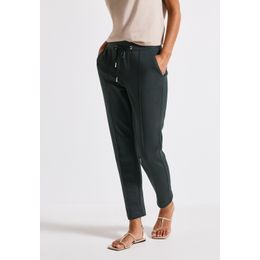 Jogger Pants Street One, Damen, Gr. 44, L&auml;nge 28, gr&uuml;n (pine grove gr&uuml;n), Web, 52% Baumwolle, 41% Polyester, 7% Elasthan, unifarben, loose fit kn&ouml;chelfrei, Hosen, Middle Waist