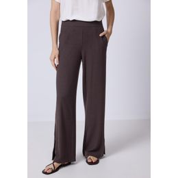 Culotte STREET ONE STUDIO, Damen, Gr. 40, L&auml;nge 30, rot (fudge rot), Stoff, 65% Polyester, 30% Viskose, 5% Elasthan, unifarben, loose fit lang, Hosen Culotte, High Waist