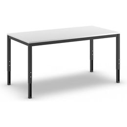 eurokraft basic H&ouml;henverstellbarer Arbeitstisch, Vierkantrohr 45 x 45 mm, Melaminplatte, BxT 1800 x 900 mm