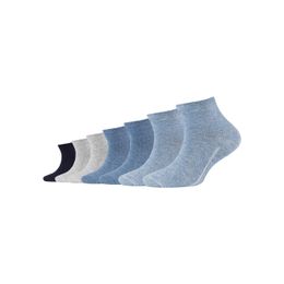 Kurzsocken Camano "ca-soft", Herren, Gr. 27-30, blau (jeans, mix meliert), Baumwollmischung, meliert, normal, Socken, mit verst&auml;rktem Fersen- und Zehenbereich