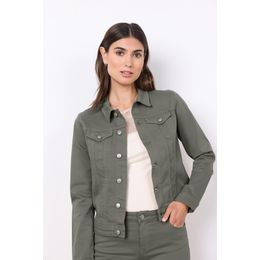 Jeansblazer soyaconcept "SC-ERNA 2", Damen, Gr. L, gr&uuml;n (misty), Denim/Jeans, Obermaterial: 97% Baumwolle, 3% Elasthan, unifarben, regular fit kurz, Blazer, Jeansjacke in taillierter Form und sch&ouml;nen Farben
