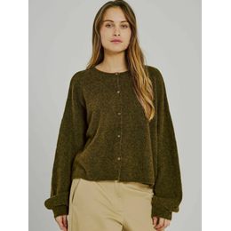 Cardigan NORR "NORR Cardigan Halli", Damen, Gr. 34, army, Obermaterial: 32% Alpaka, 32% Wolle, 30% Nylon, 6% Elasthan, Strickjacken