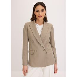 bonprix Blazer mit Lyocell im Crinklelook, gr&uuml;n