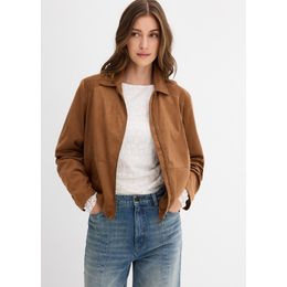 bonprix Velourslederimitat-Jacke, braun, Gr.54, Jacke aus Velourslederimitat
