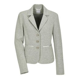 Madeleine Mode MADELEINE Blazer Damen Gr&ouml;&szlig;e 42 silbergrau / wollwei&szlig;