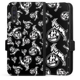 DeinDesign Galaxy A50 Handy Klapph&uuml;lle Handyh&uuml;lle aus Kunst Leder schwarz Flip Case Muster 1. Fc K&ouml;ln Official Licensed Product Sideflip mit Lasche