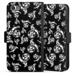 DeinDesign iPhone SE (2020) Handy Klapph&uuml;lle Handyh&uuml;lle aus Kunst Leder schwarz Flip Case Muster Official Licensed Product 1. Fc K&ouml;ln Sideflip mit Lasche