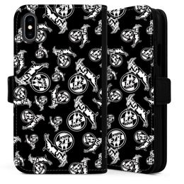 DeinDesign iPhone X Handy Klapph&uuml;lle Handyh&uuml;lle aus Kunst Leder schwarz Flip Case Muster 1. Fc K&ouml;ln Official Licensed Product Sideflip mit langer Lasche