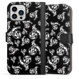 DeinDesign iPhone 13 Pro Max Handy Klapph&uuml;lle Handyh&uuml;lle aus Kunst Leder schwarz Flip Case Muster 1. Fc K&ouml;ln Official Licensed Product Sideflip mit langer Lasche