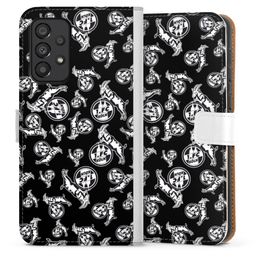 DeinDesign Galaxy A33 5G Handy Klapph&uuml;lle Handyh&uuml;lle aus Kunst Leder wei&szlig; Flip Case Muster Official Licensed Product 1. Fc K&ouml;ln Sideflip mit Lasche