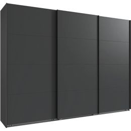 Kleiderschrank wimex "Mugano, Made in Germany, Lieferung bis in Deine Etage und Stellort", schwarz (grafit, griffe schwarz), B:270cm H:208cm T:65cm, Holzwerkstoff, Schr&auml;nke, Kleiderschrank, 3 Schwebet&uuml;ren, gro&szlig;e Gr&ouml;&szlig;en, mit oder ohne Spiegel, Metallgriffe