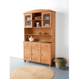 Buffet OTTO HOME "Mette", braun (natur gebeitzt, gewachst), B:120cm H:181cm T:34cm, Schr&auml;nke, Buffet, Mit 2 Schubladen und viel Stauraum hinter 4 T&uuml;ren, H&ouml;he 181cm