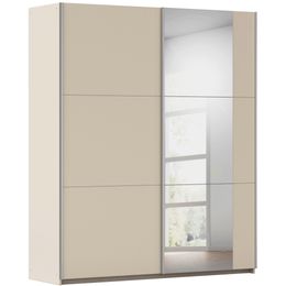 Schwebet&uuml;renschrank Rauch "Kleiderschrank Dreht&uuml;renschrank Schrank Garderobe KRONACH TOPSELLER", champagner, griffleisten alu, 1 spiegel, B:175cm H:210cm T:59cm, Holzwerkstoff, Schr&auml;nke, Schwebet&uuml;renschrank, optional ohne, mit 1 oder 2 Spiegel, viel Stauraum MADE IN GERMANY