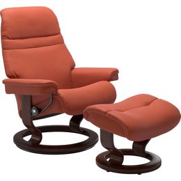 stressless "Sunrise" Set, Relaxsessel mit Hocker, mit Classic Base, Gr&ouml;&szlig;e M, Gestell Braun