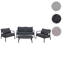 Mendler Aluminium Gartengarnitur HWC-P79, Lounge-Set Sitzgruppe Sofa Gartenlounge, Stoff/Textil Olefin 210g/ 134344+134345+134346+120337