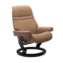 Relaxsessel stressless "Sunrise", braun (almond paloma), B:79cm H:103cm T:73cm, Leder BATICK: BATICK ist ein leicht korrigiertes, durchgef&auml;rbtes und genarbtes M&ouml;belleder, bei dem die meisten Unebenheiten und Spuren in der Regel entfernt wurden.;Leder PALOMA: PALOMA ist ein durchgef&auml;rbtes Semianilin-M&ouml;belleder mit nat&uuml;rlicher Narbung.;ROHLEDER Stoff Q2 FARON: Ein fester zuverl&auml;ssiger Boucl&eacute; mit ein
