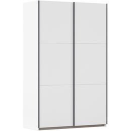 Schwebet&uuml;renschrank Rauch "Kleiderschrank Dreht&uuml;renschrank Schrank Garderobe KRONACH TOPSELLER", wei&szlig; (alpinwei&szlig;, griffleisten grau), B:131cm H:210cm T:59cm, Holzwerkstoff, Schr&auml;nke, Schwebet&uuml;renschrank, optional ohne, mit 1 oder 2 Spiegel, viel Stauraum MADE IN GERMANY, Topseller