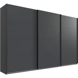 Kleiderschrank wimex "Mugano, Made in Germany, Lieferung bis in Deine Etage und Stellort", schwarz (grafit, griffe schwarz), B:313cm H:208cm T:65cm, Holzwerkstoff, Schr&auml;nke, Kleiderschrank, 3 Schwebet&uuml;ren, gro&szlig;e Gr&ouml;&szlig;en, mit oder ohne Spiegel, Metallgriffe