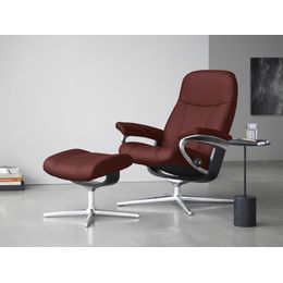 stressless "Consul" Set, Relaxsessel mit Hocker, mit Hocker, mit Cross Base, Gr&ouml;&szlig;e S, M & L, Holzakzent Schwarz
