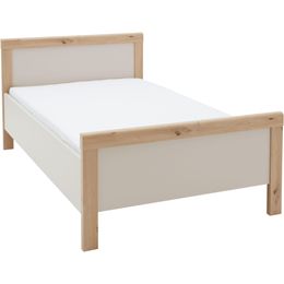 Einzelbett Priess "Warburg hochwertiges Komfortbett aus Deutschland", grau (eiche artisan, sandgrau), B:128cm H:94cm L:208cm, Betten, Bettgestell, geeignet f&uuml;r Motorrahmen, mit abgerundete Kanten