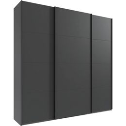 Kleiderschrank wimex "Mugano, Made in Germany, Lieferung bis in Deine Etage und Stellort", schwarz (grafit, griffe schwarz), B:225cm H:236cm T:65cm, Holzwerkstoff, Schr&auml;nke, Kleiderschrank, 3 Schwebet&uuml;ren, gro&szlig;e Gr&ouml;&szlig;en, mit oder ohne Spiegel, Metallgriffe