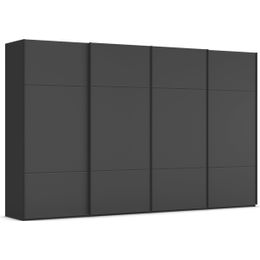 Schwebet&uuml;renschrank Rauch "Kleiderschrank Schrank Garderobe Schlafzimmerschrank SCALE-TRIO", schwarz (schwarz, glas schwarz matt, griffleisten schwarz), B:360cm H:223cm T:68cm, Holzwerkstoff, Schr&auml;nke, Schwebet&uuml;renschrank, edle dreigeteilte Front mit 2 Zierleisten Glasfront MADE IN GERMANY