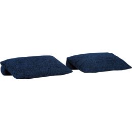 Dekokissen "Baldwin", blau (ted dunkelblau), 4 Stk., Strukturstoff, SET ONE BY Musterring, Dekokissen_Sitzkissen_Kissenh&uuml;llen, 4-teiliges Kissenset, passend zum Bett Baldwin