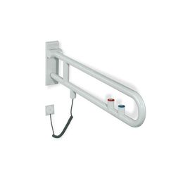 HEWI 801 E-Dreh-St&uuml;tzklappgriff 801.50.52518 900 mm, senfgelb, Sp&uuml;l-/Funktionstaste, roter Ring