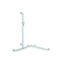 HEWI 801 Duschhandlauf 801.35.34090 762/762 x 1250 mm, tiefschwarz, mit Brausehalterstange
