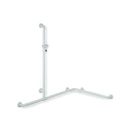HEWI 801 Duschhandlauf 801.35.30084 1185/762 x 1100 mm, umbra, mit verschiebbarer Brausehalterstange