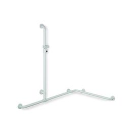 HEWI 801 Duschhandlauf 801.35.30086 1185/762 x 1100 mm, sand, mit verschiebbarer Brausehalterstange