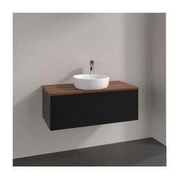 Villeroy & Boch Villeroy und Boch Antao Waschtisch-Unterschrank K31112PD 100x36x50cm, Waschbeckenplattenfarbe warm walnut, black matt lacquer